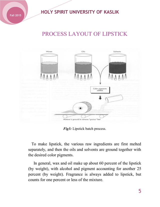 Cosmetic Process: Lipstick Synthesis | PDF | Makeup and Accessories ...