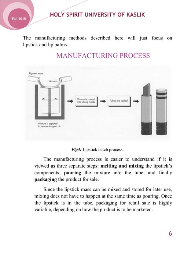 Cosmetic Process: Lipstick Synthesis | PDF | Makeup and Accessories ...