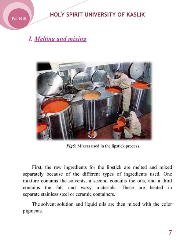 Cosmetic Process: Lipstick Synthesis | PDF | Makeup and Accessories ...