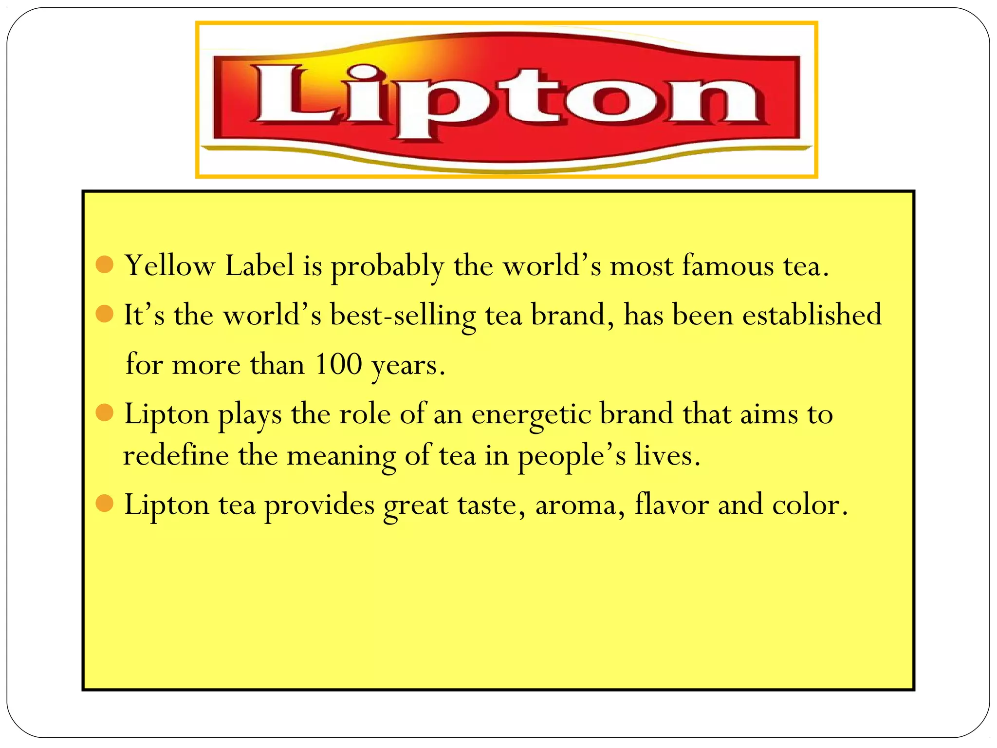 Lipton presentation made by Syed hassan shahbaz mba (marketing) final | PPT