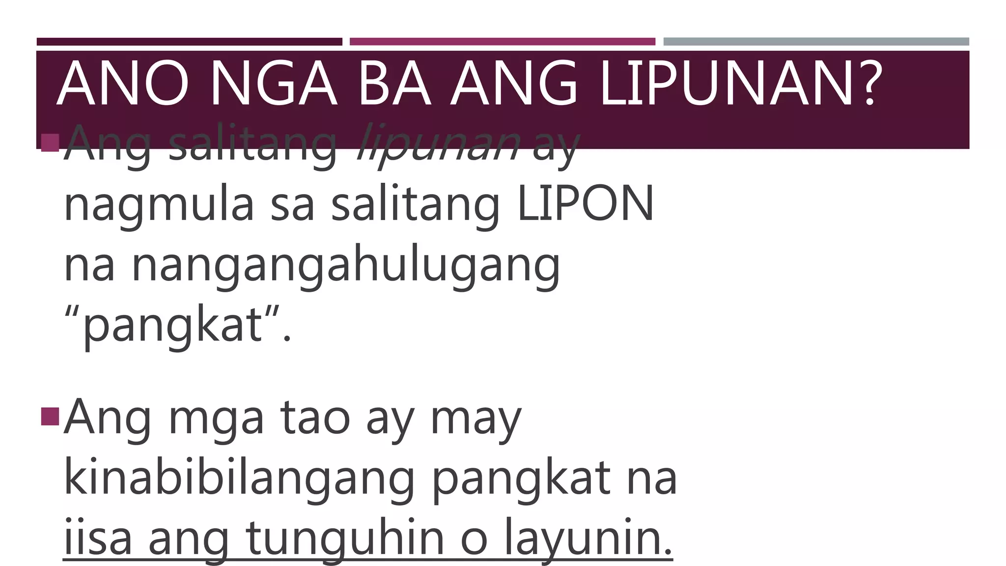Edukasyon sa Pagpapakatao 9 Unang Markahan - Ang LIPUNAN at Kabutihang ...