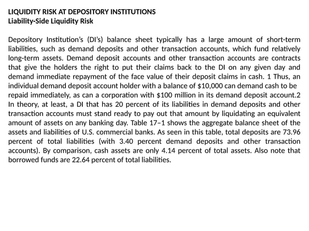 Liquidity risk management process presentation | PPTX