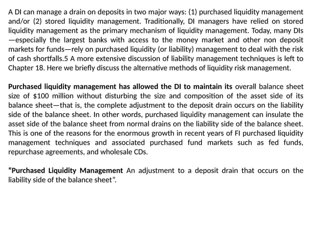 Liquidity risk management process presentation | PPTX