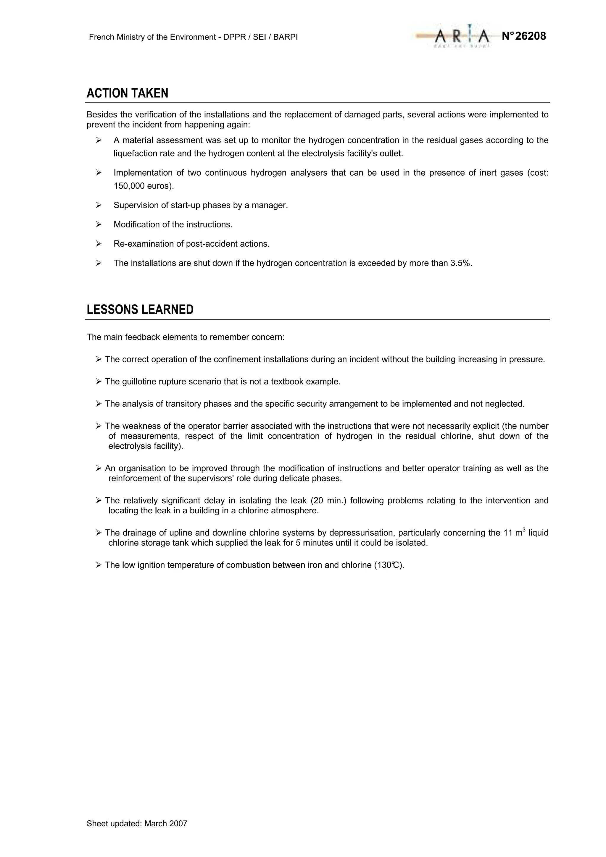 Liquid chlorine incident | PDF