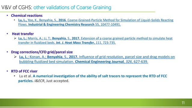 Coarse CFD-DEM simulation of Rare Earth Element leaching reactor, FCC re-generator and MTO ...