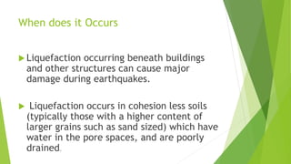 Liquefaction (Mechanism, Effects, Mitigation) | PPTX
