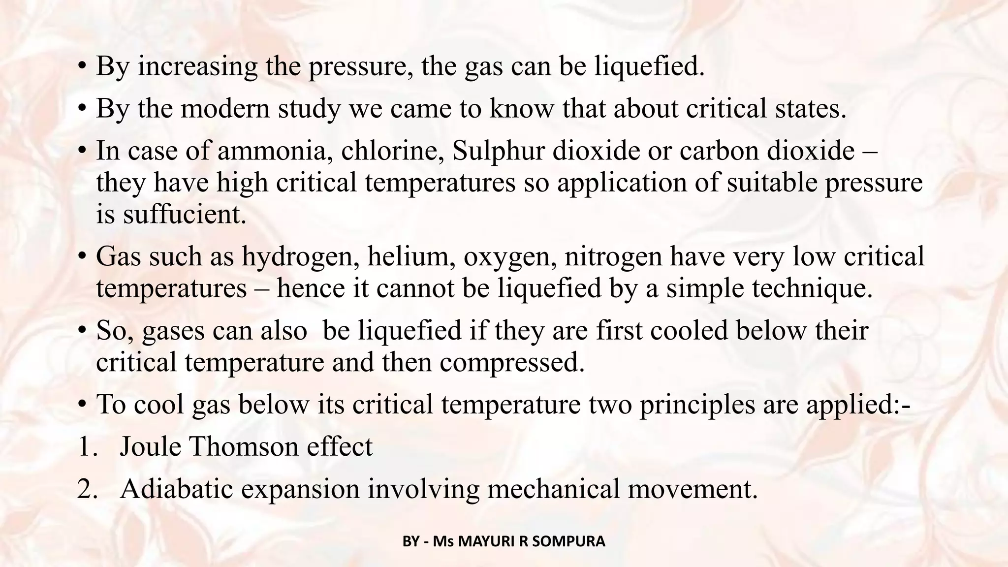 Liquefaction of gases - B.Sc semester-2 | PDF