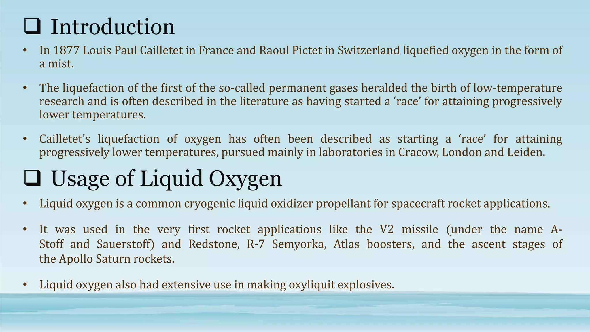 Liquefaction of oxygen | PPTX
