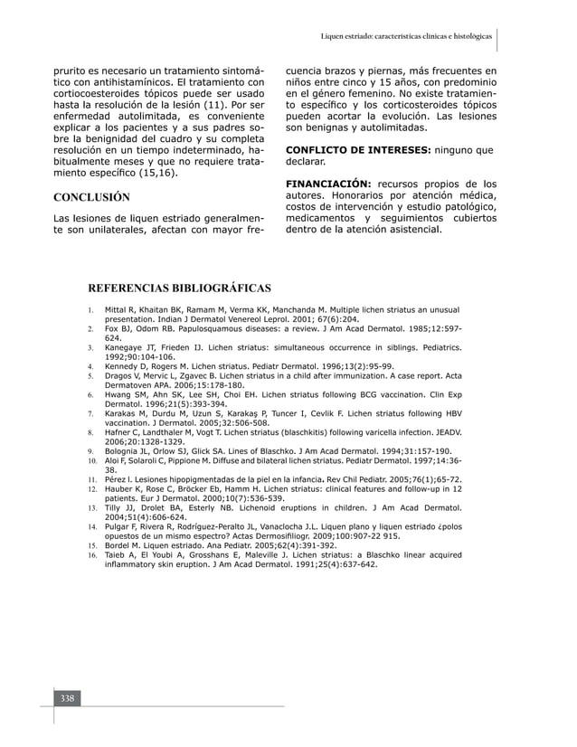 Liquen estriado caracteristicas clinicas e histologicas | PDF