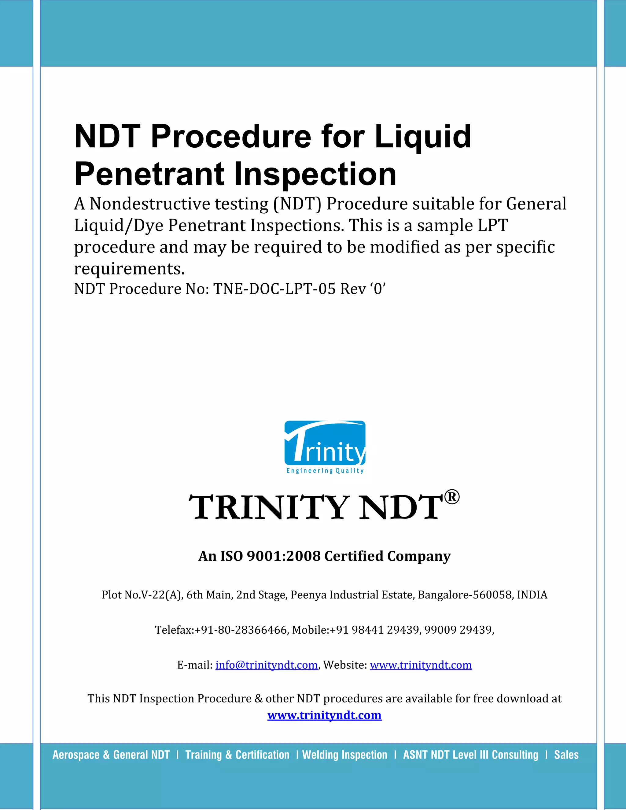 Liquid dye-penetrant-test-inspection-free-ndt-sample-procedure | PDF