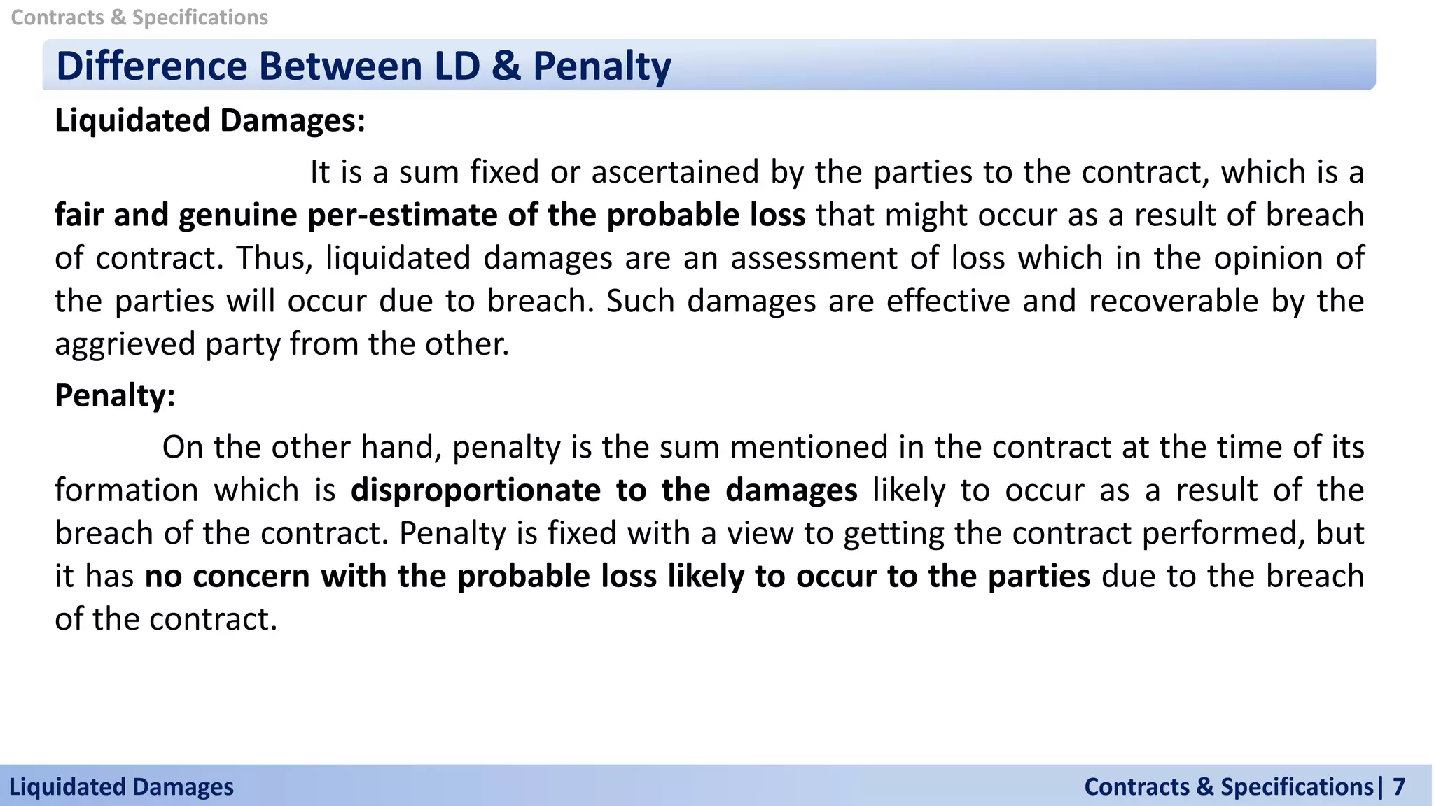Liquidated damages contracts | PPTX