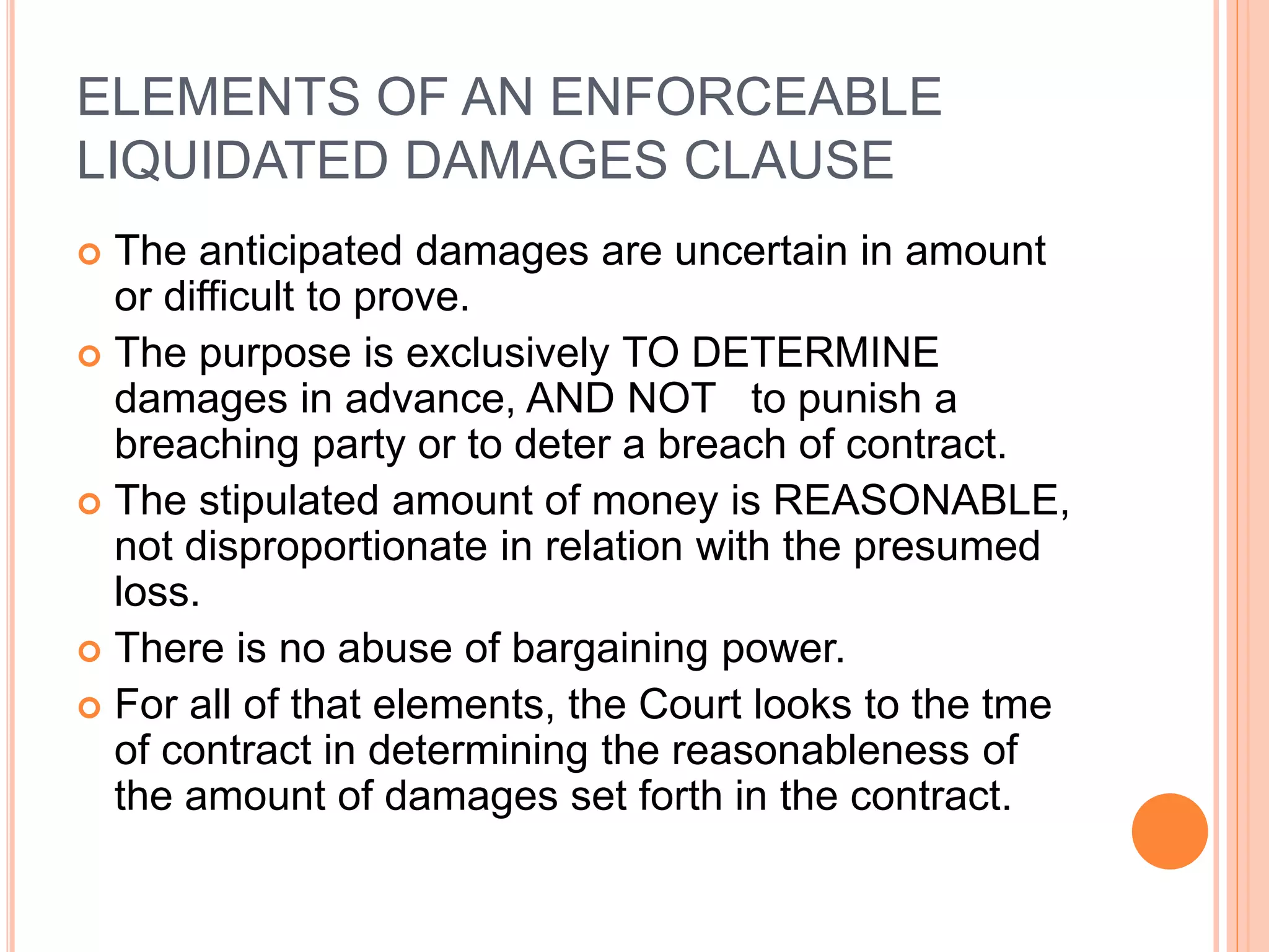 Liquidated damages and penalty clause | PPTX