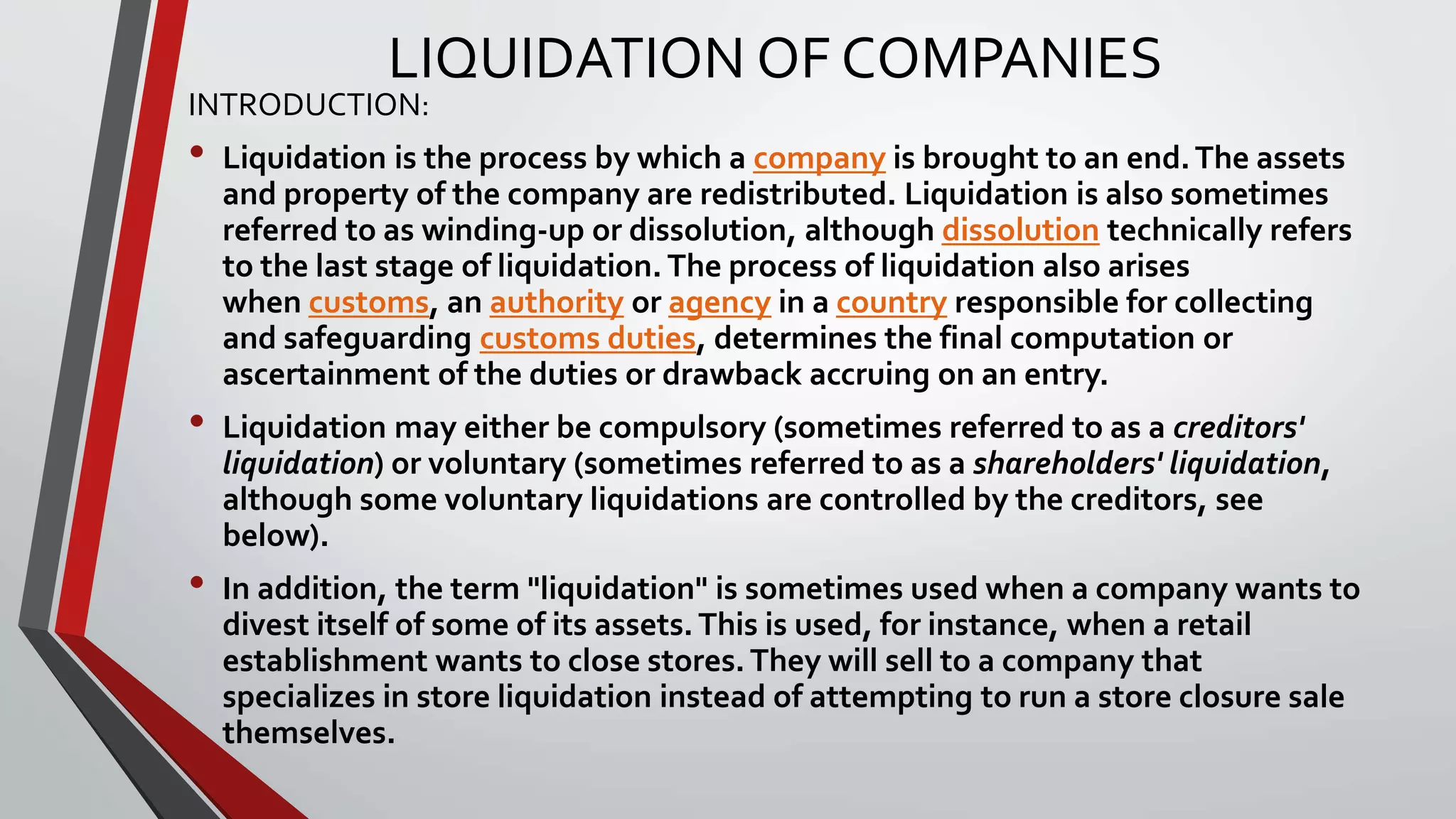 LIQUIDATION OF COMPANIES | PPTX