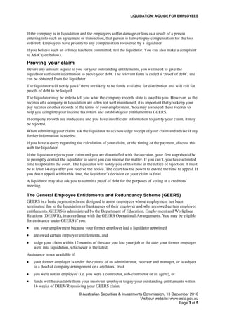 Liquidation a guide for employees | PDF