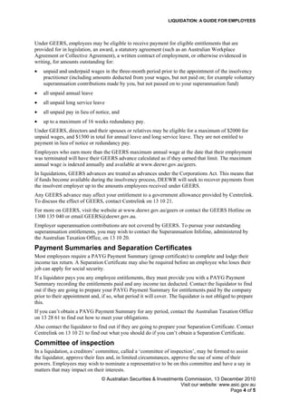 Liquidation a guide for employees | PDF