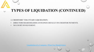 Liquidation of a Company What You Should Know | PPTX