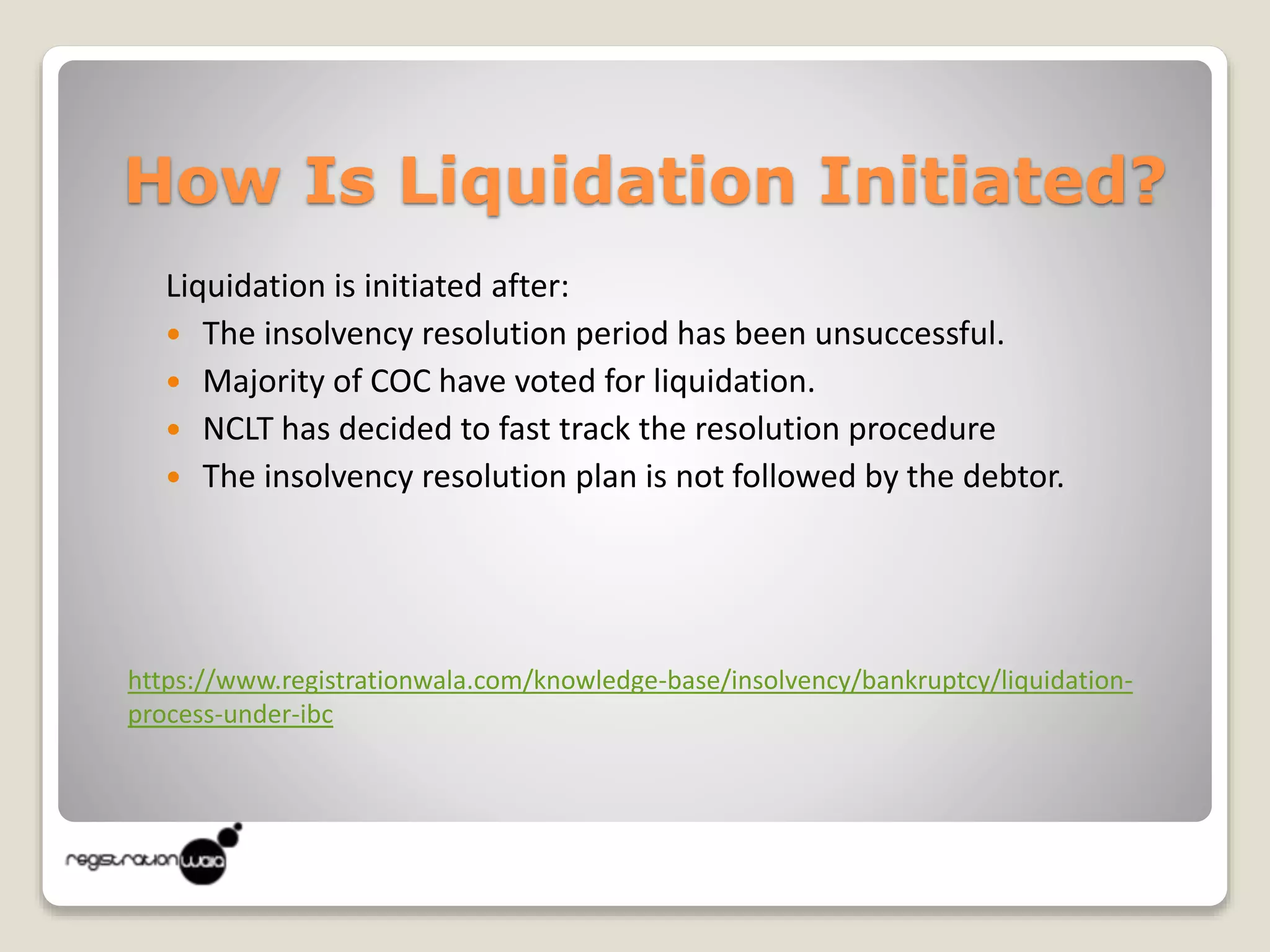 Liquidation Process under the IBC PPT | PPTX