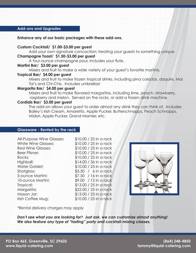 Liquid Catering Menu | PDF