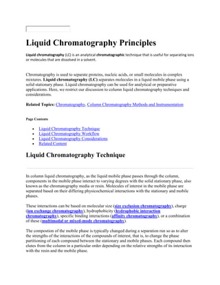 Liquid Chromatography