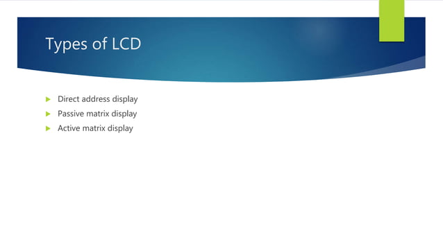 Liquid crystal display | PPTX | Eye and Vision Conditions | Diseases ...