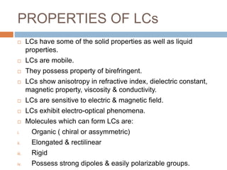 Liquid crystals | PPTX