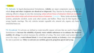 Liquid dosage form and Excipient used in liquid dosage form. | PPTX