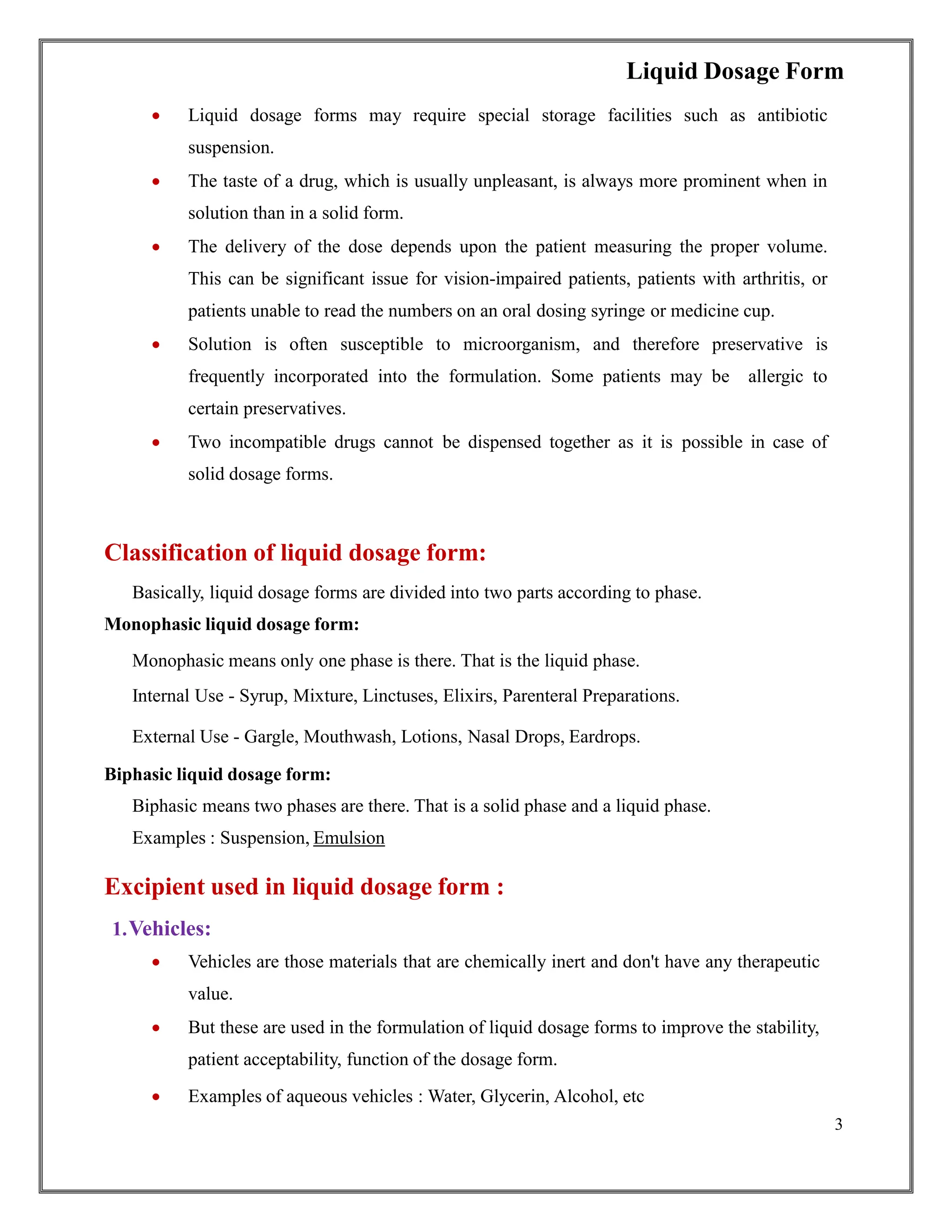 Liquid dosage form Power Presentation ( Sem-I) | PPTX