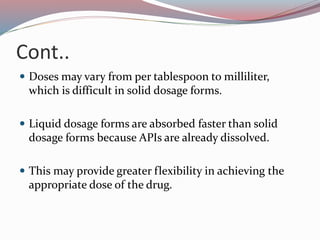 Liquid dosage forms ppt | PPTX