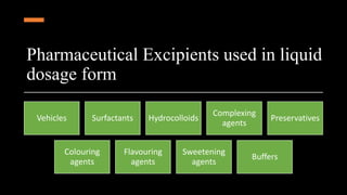 Liquid dosage form pharmaceutic 1 semester | PPTX