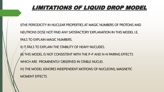 Liquid drop model | PPTX | Chemistry | Science