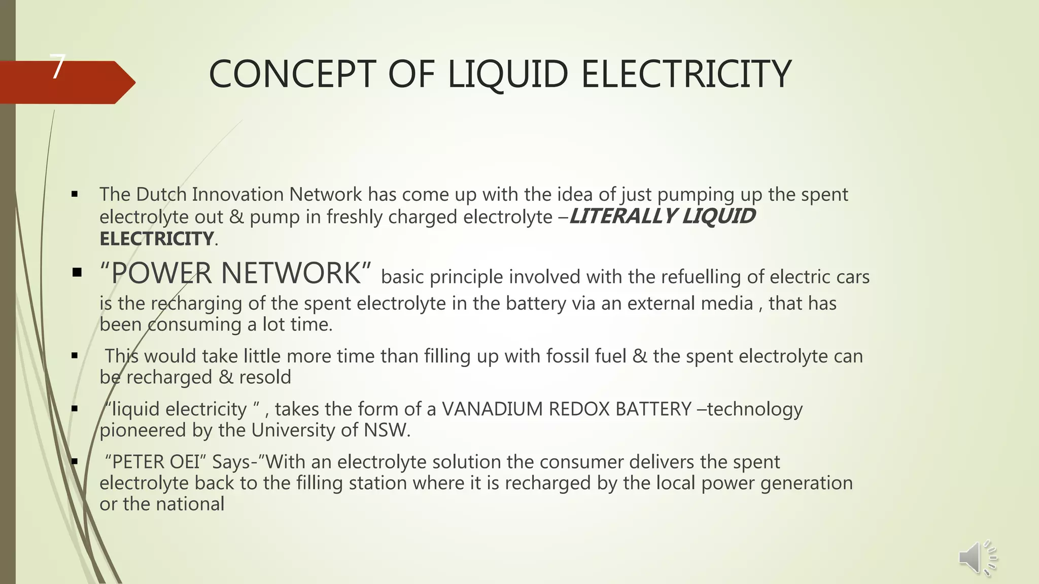 Liquid electricity | PPTX