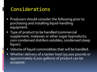 HANDLING OFLIQUID FEEDINGREDIENTS IN ANIMAL NUTRITION | PPTX