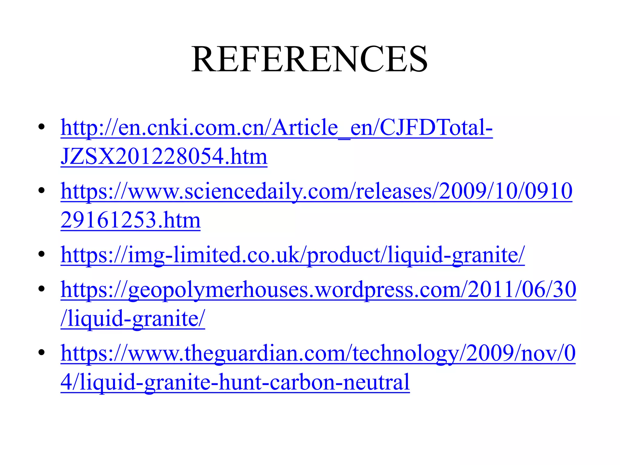 Liquid granite and the hunt for a carbon neutral material | PPTX