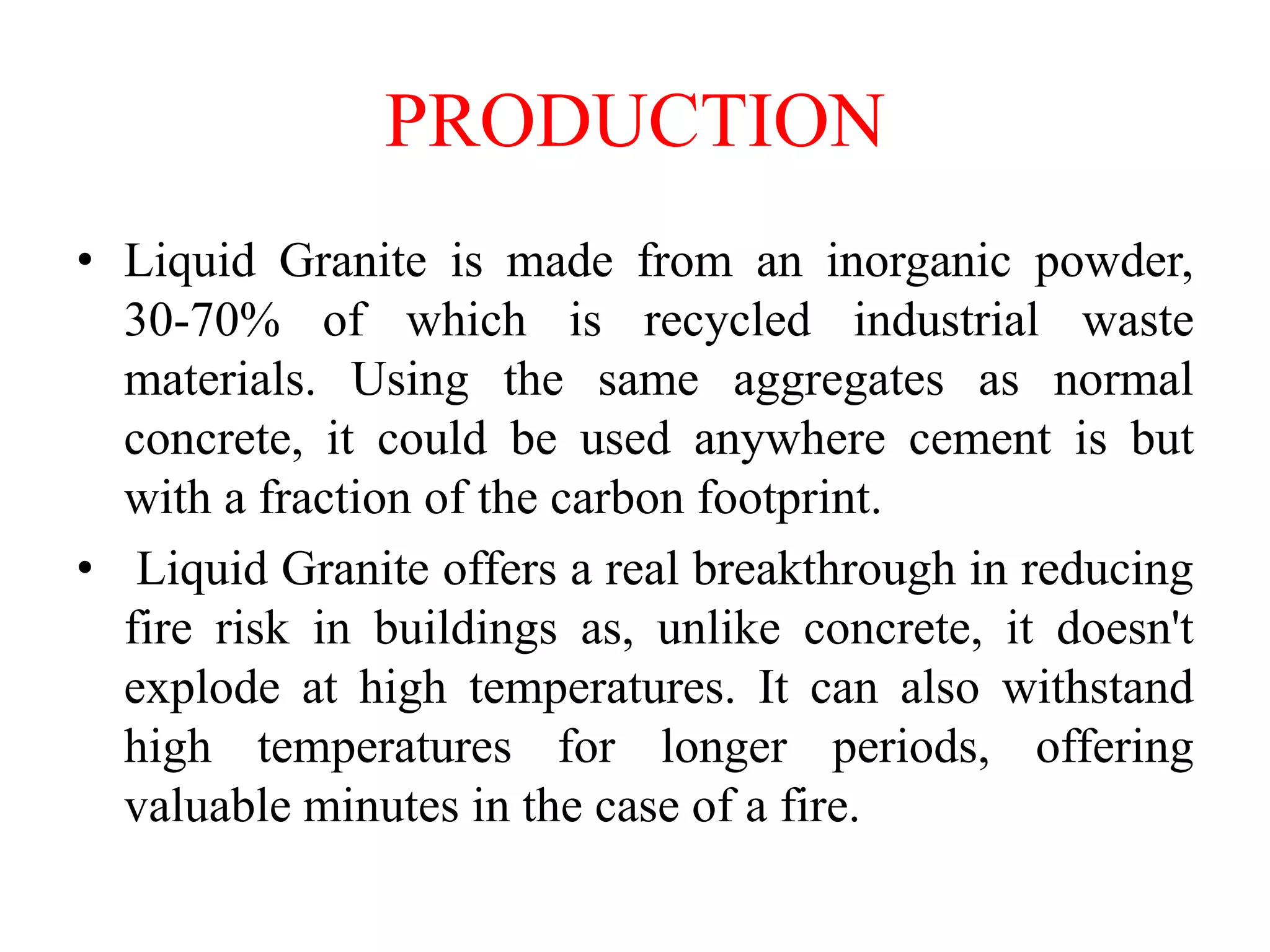 Liquid granite and the hunt for a carbon neutral material | PPTX