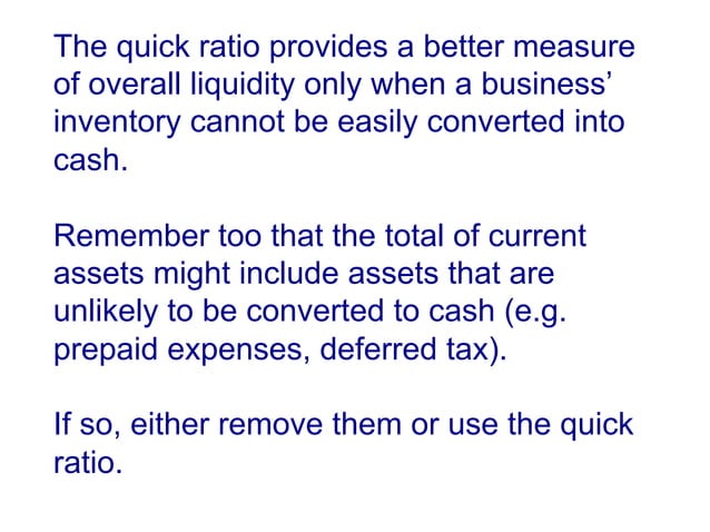 Liquidity - Analysing the Current and Quick Ratios | PDF