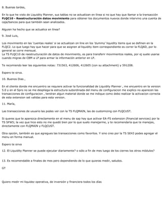 Liquidity planner mundo sap | PDF