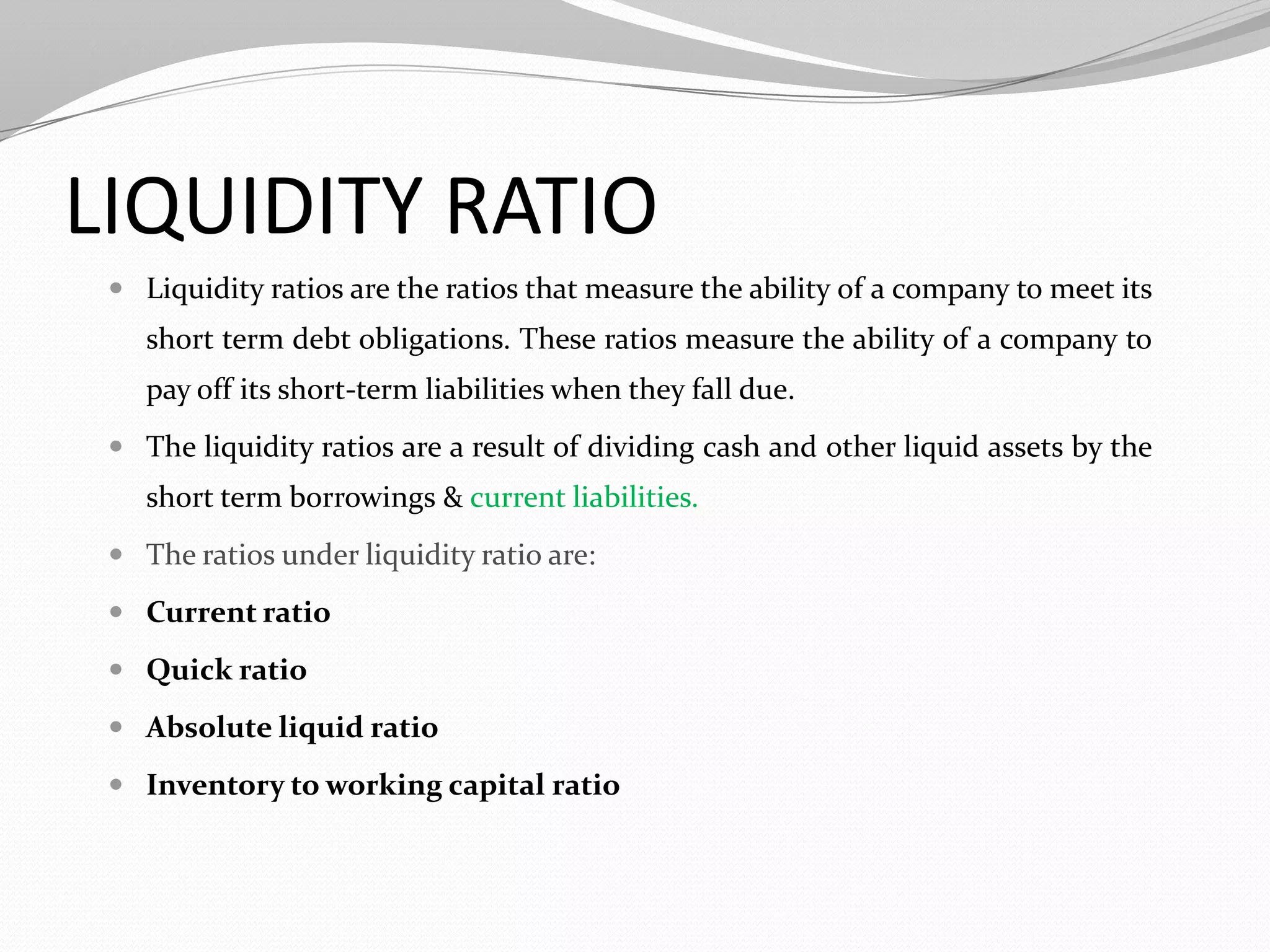 Liquidity ratio | PPT