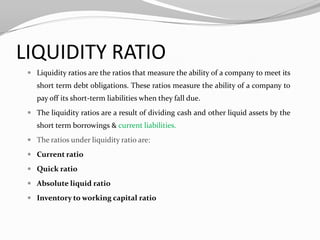 Liquidity ratio | PPT