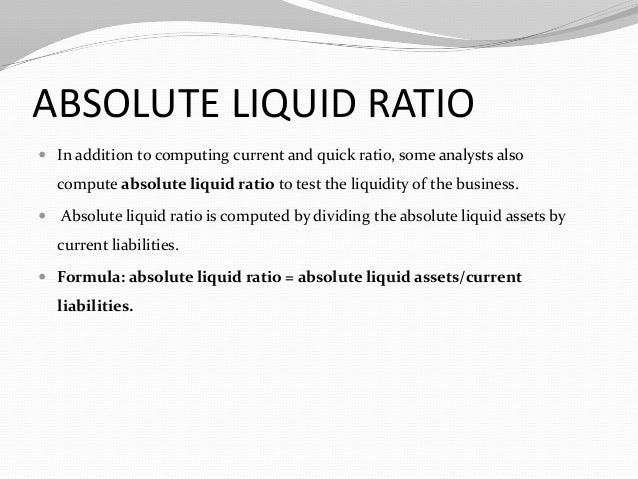 Liquidity Ratio Formula