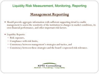 ALCO Process - Liquidity Risk Management | PPT