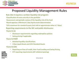 SLF SESSION | Liquidity Risk Management and the SEC’s Proposed Rules Impact and Program ...