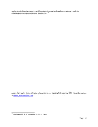 Liquidity Risk Reporting, Measurement and Management | PDF