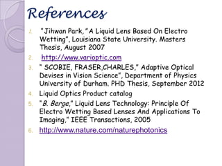 Liquid lens | PPTX