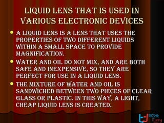 Everything you want to know about Liquid Lenses | PPT