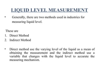 Liquid level measurement | PPT