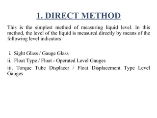 Liquid level measurement | PPT