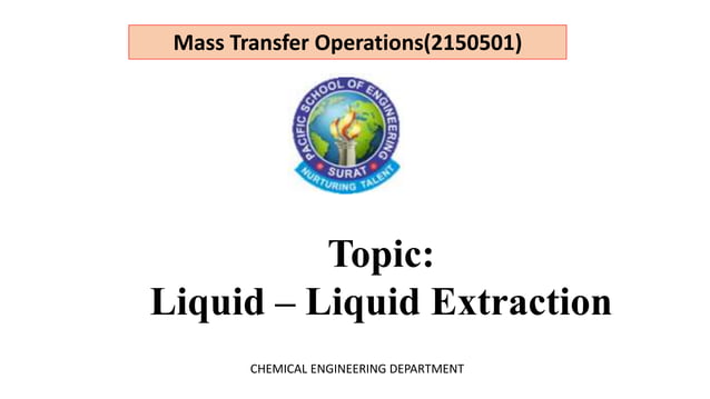 Liquid liquid extraction 1 | PPTX