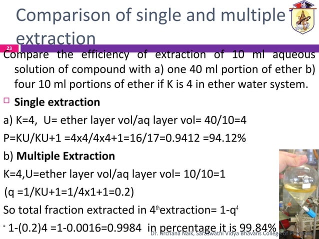 Liquid liquid extraction sy 2014 | PPT | Chemistry | Science