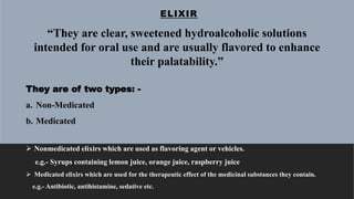 LIQUID ORAL PREPARATIONS.pptx D. Pharm 1st Year | PPTX