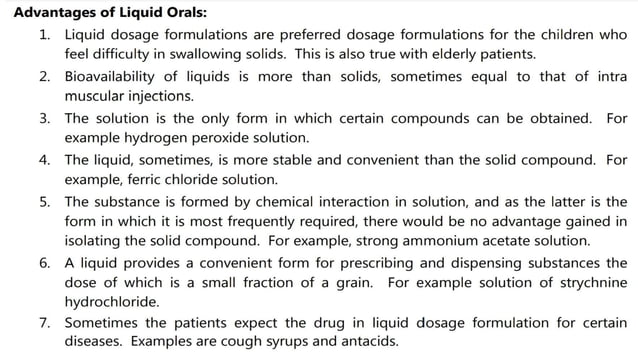 LIQUID DOSAGE FORMS - LIQUID ORALS AND IT'S PREPARATION AND EVALUATION ...